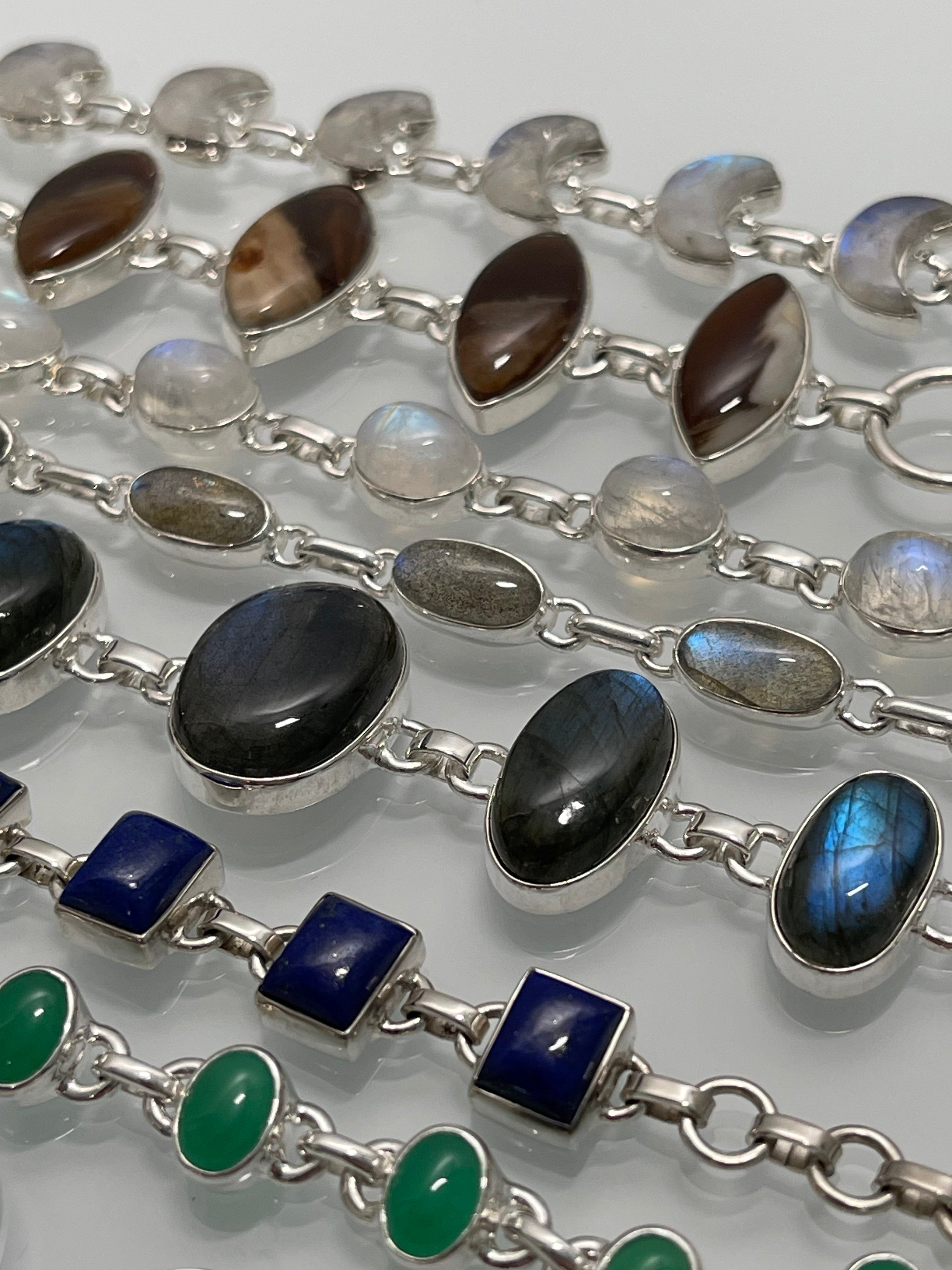 Gemstone & Silver Link Bracelets – Sultan of Silver